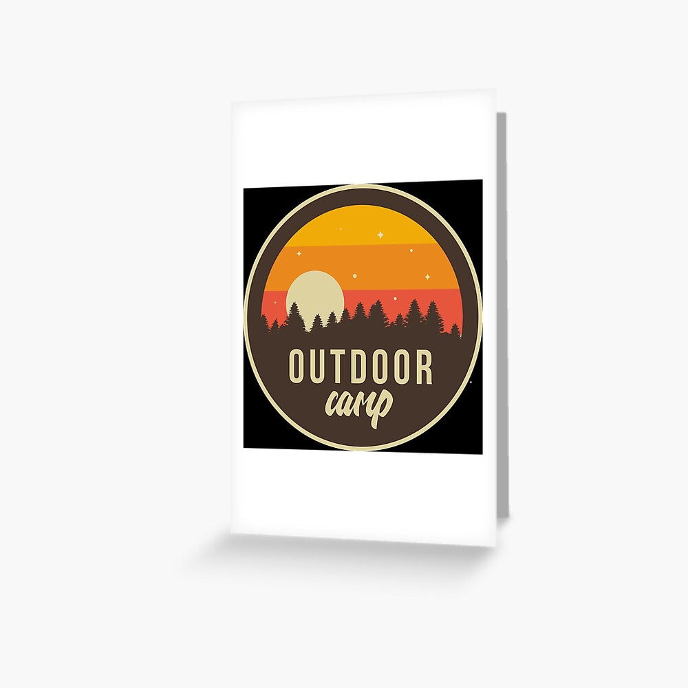 "outdoor camp sunset logo" Greeting Card for Sale by Garage21Studio ...