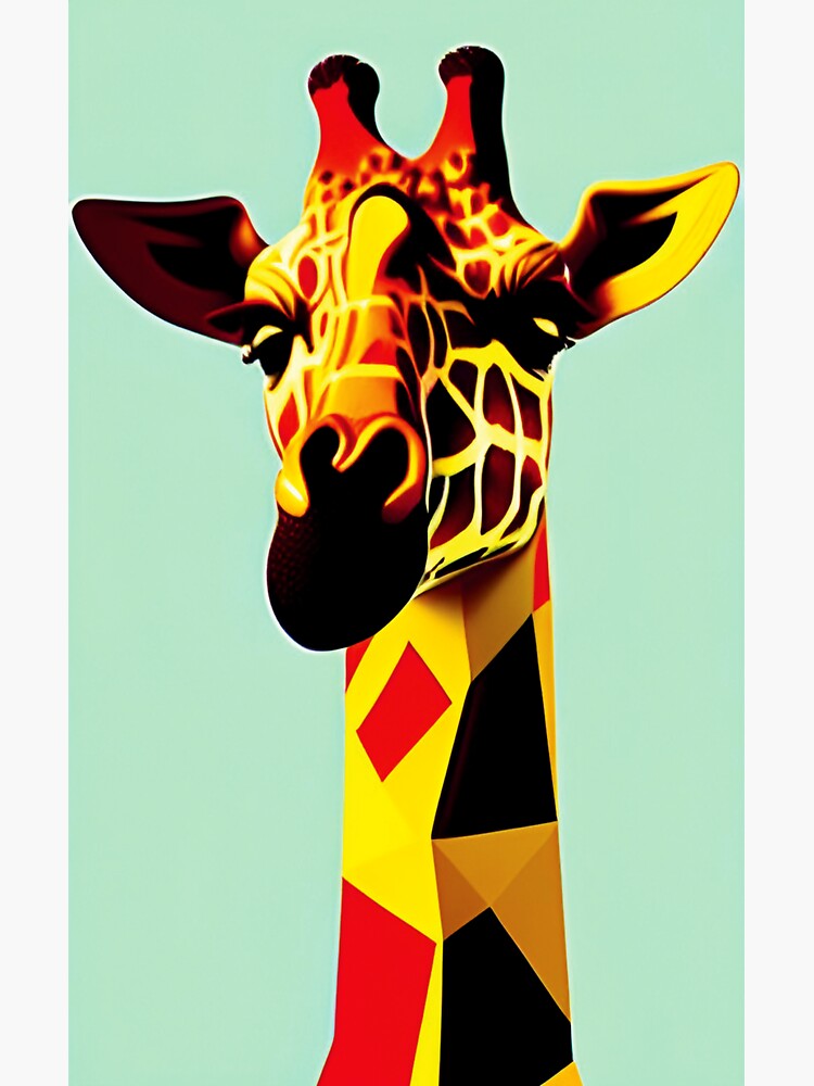 "Poly Giraffe Head" Sticker for Sale by AImageX | Redbubble