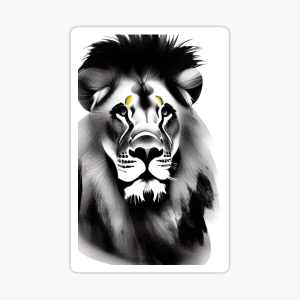 "Lion Drawing" Sticker for Sale by AImageX | Redbubble