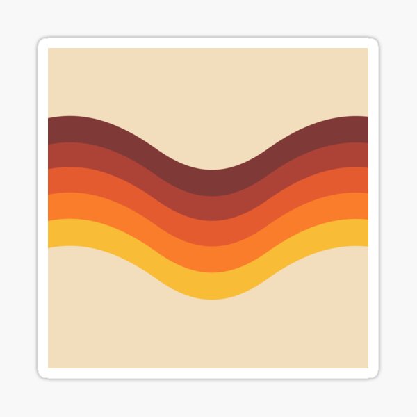 "Simple retro style waves design" Sticker for Sale by BattaAnastasia ...