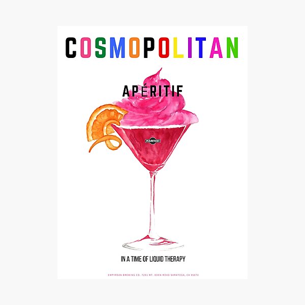 "Cosmopolitan cocktail aperitif alcoholic bar beverages vintage ...