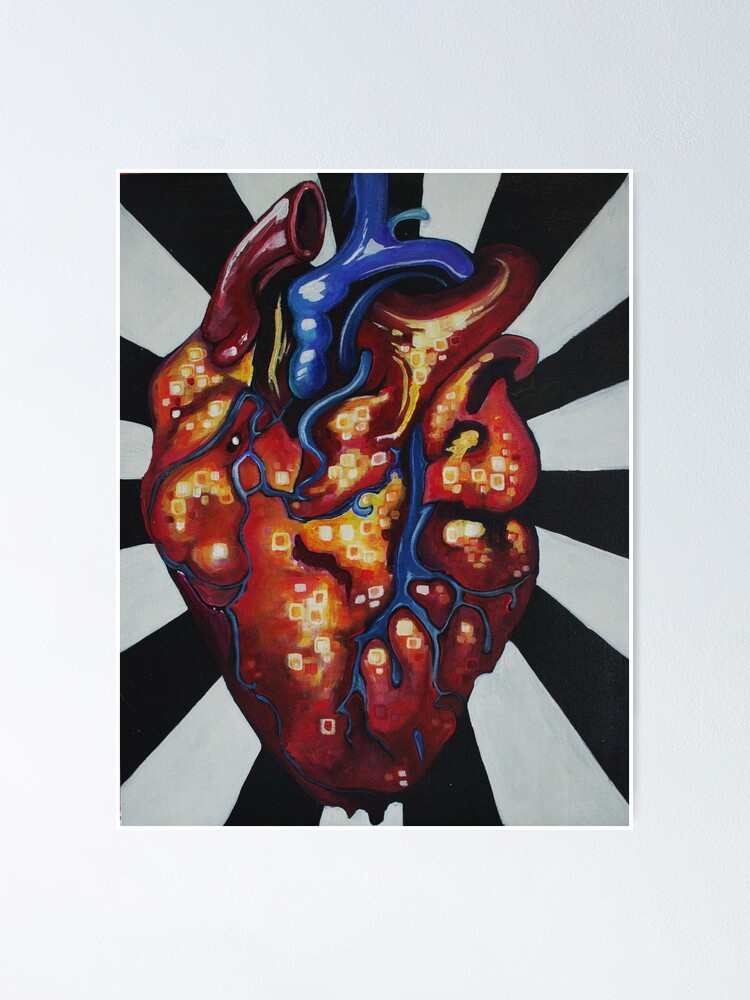 "Pixelated human heart" Poster for Sale by Kelsey Nowaczynski Baker ...