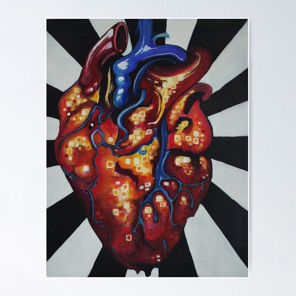 "Pixelated human heart" Poster for Sale by Kelsey Nowaczynski Baker ...