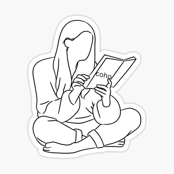 "Girl Reading CoHo Book" Sticker for Sale by selmaal | Redbubble