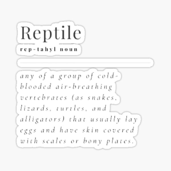 "Reptile Dictionary Entry" Sticker for Sale by TheHobbyistCo | Redbubble