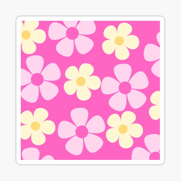 "Pink Flowers " Sticker for Sale by cailinsims27 | Redbubble