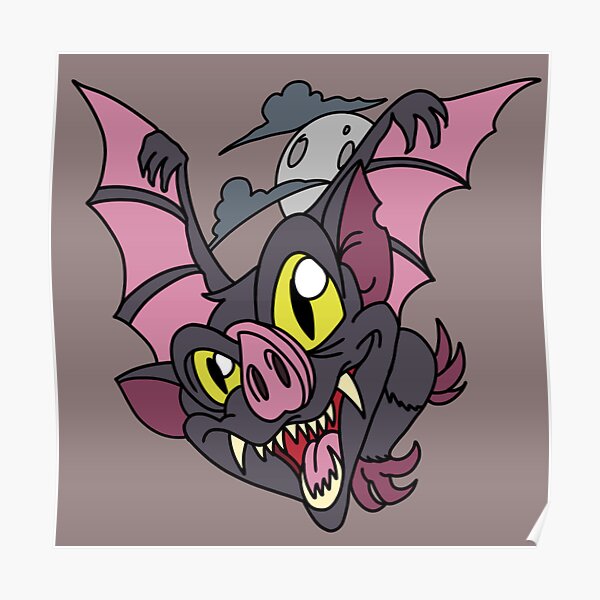 "New School Flying Vampire Bat Design " Poster for Sale by Goodinktentions | Redbubble