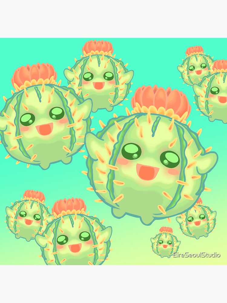 "Cacti Cuddles" Sticker for Sale by EireSeoulStudio | Redbubble