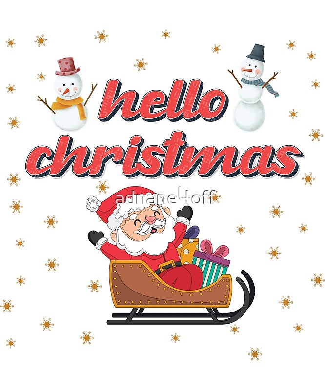 "hello christmas, vintage christmas, funny chrismas gift, santa claus ...