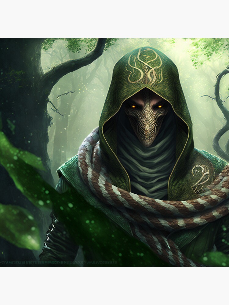 "Anthropomorphic Snake Assassin" Sticker for Sale by dayangster | Redbubble