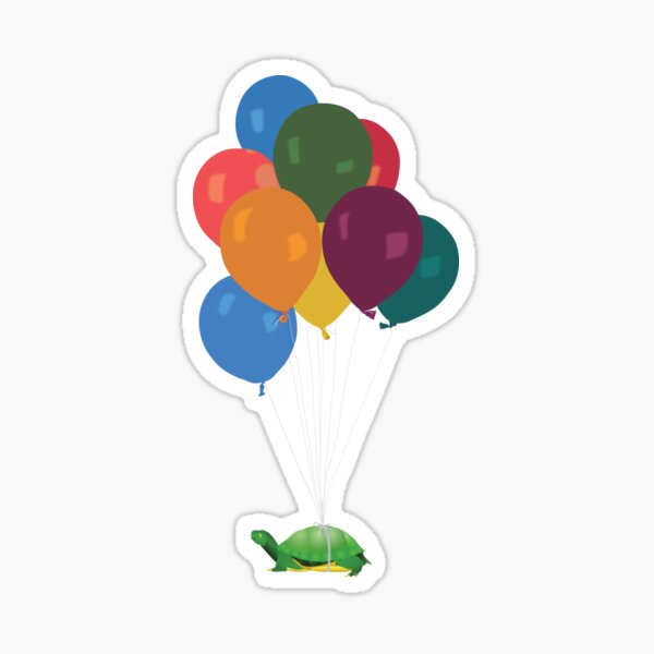 "balloons ride tortoise" Sticker for Sale by dai-dai | Redbubble