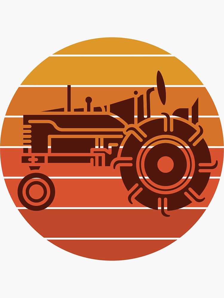 "Tractor Sunset" Sticker for Sale by Miss-Honey-Pot | Redbubble