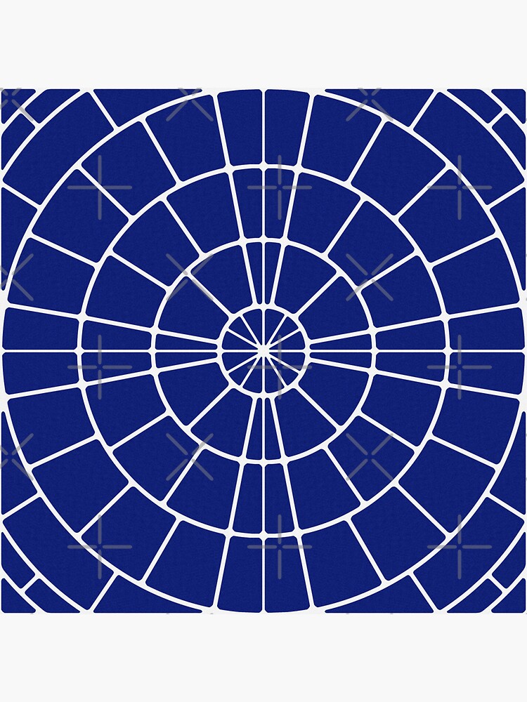 "Blue and White Circle Shaped Mosaic Pattern Wallpaper" Sticker for ...