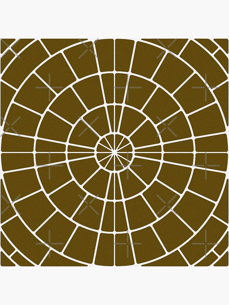 "Sepia and White Circle Shaped Mosaic Pattern Wallpaper" Sticker for ...