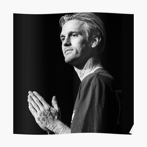 "Aaron Carter Black and White" Poster for Sale by StavFashion | Redbubble