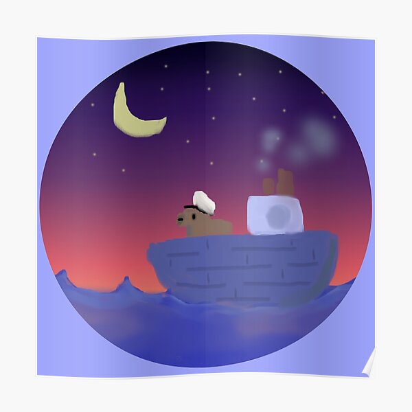 "Captain Capybara's Nautical Adventure" Poster for Sale by allthebeanz ...
