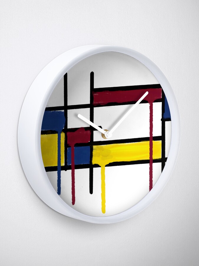 "Dripping De Stijl Composition (no white)" Clock for Sale by marg-board ...