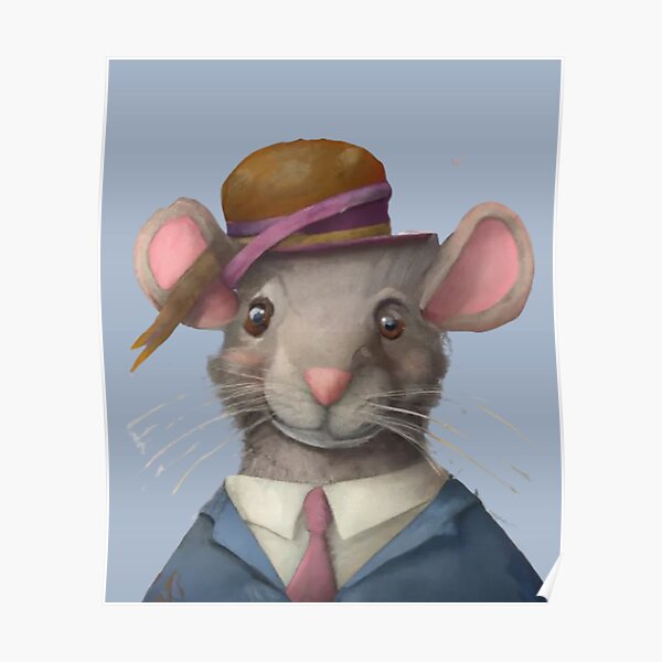"Rat Nursery art, dapper rat watercolor art, rat watercolor painting ...