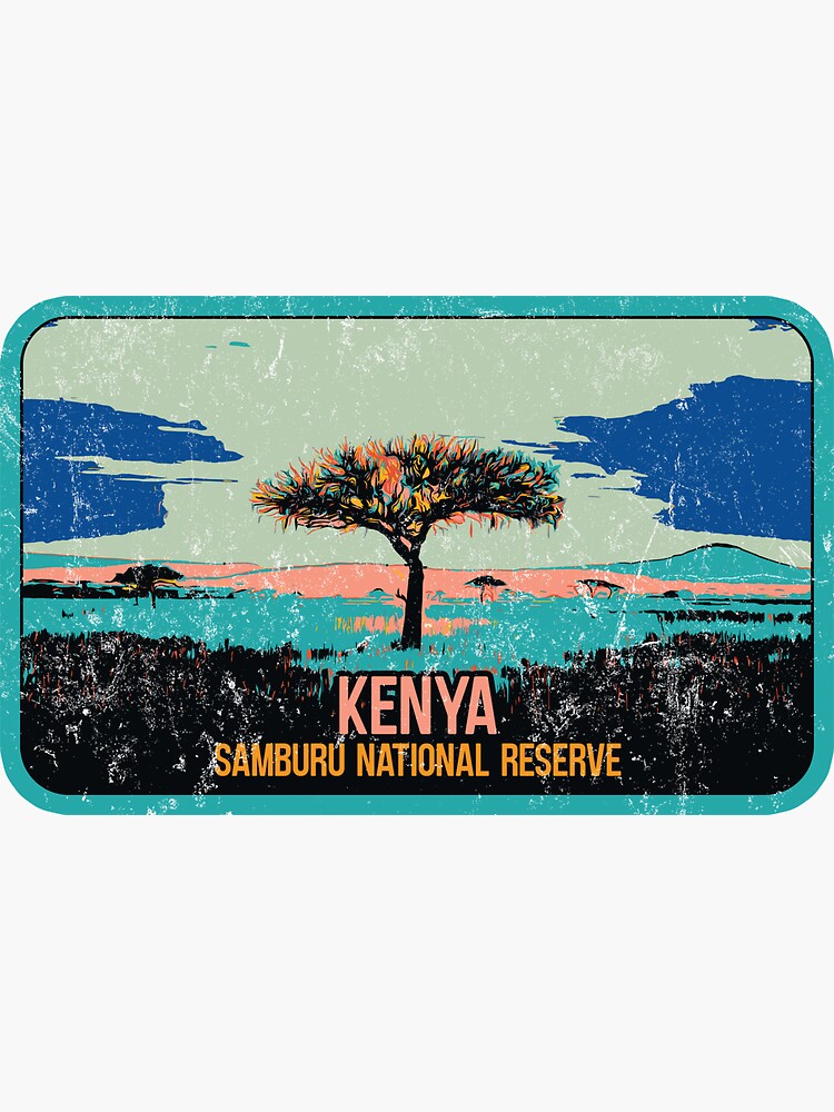 "Samburu national reserve Kenya Africa vintage travel decal" Sticker ...