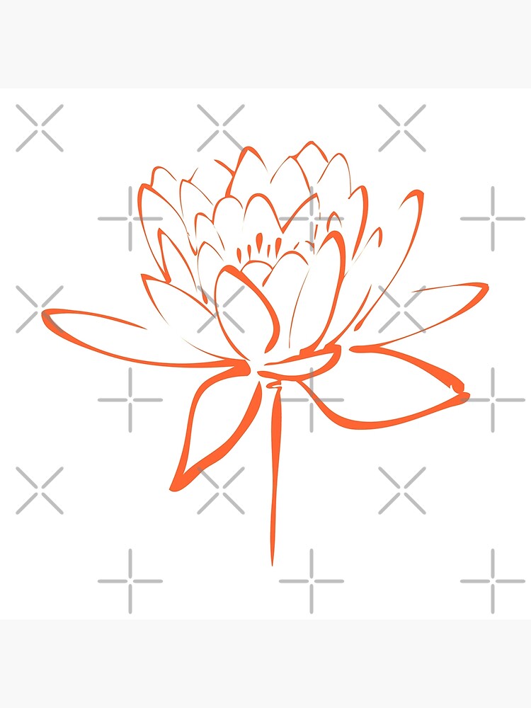 "Lotus Flower Calligraphy (Orange)" Floor Pillow for Sale by Makanahele ...