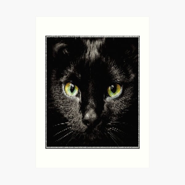 "ASCii BLACK KAT by ROOTCAT" Art Print by Grimm-Land | Redbubble