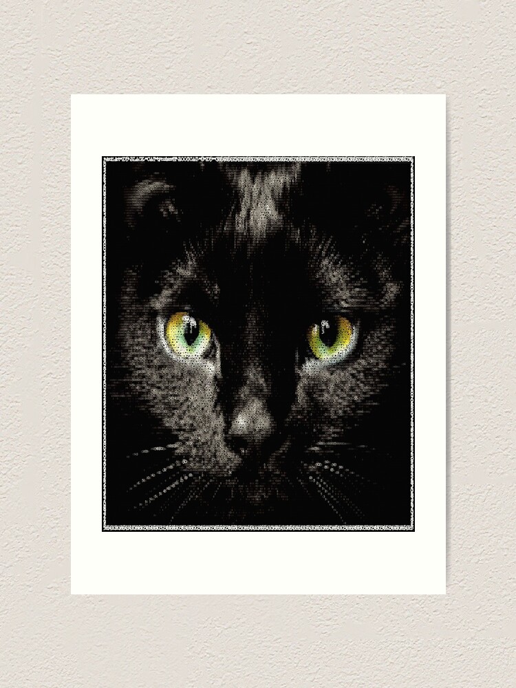 "ASCii BLACK KAT by ROOTCAT" Art Print by Grimm-Land | Redbubble