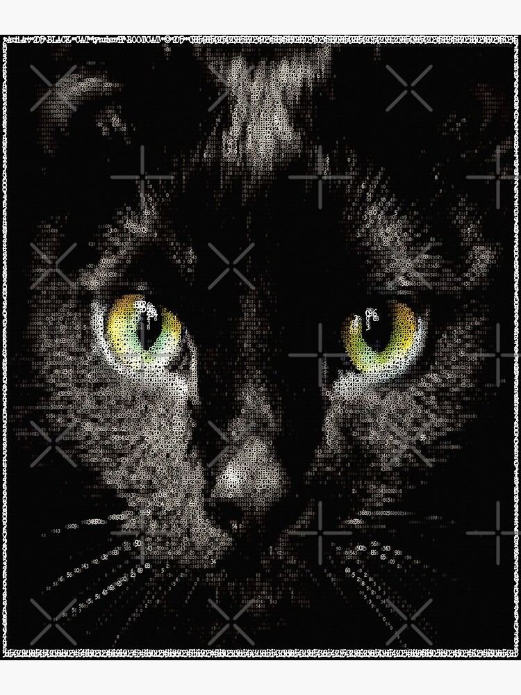 "ASCii BLACK KAT by ROOTCAT" Art Print by Grimm-Land | Redbubble