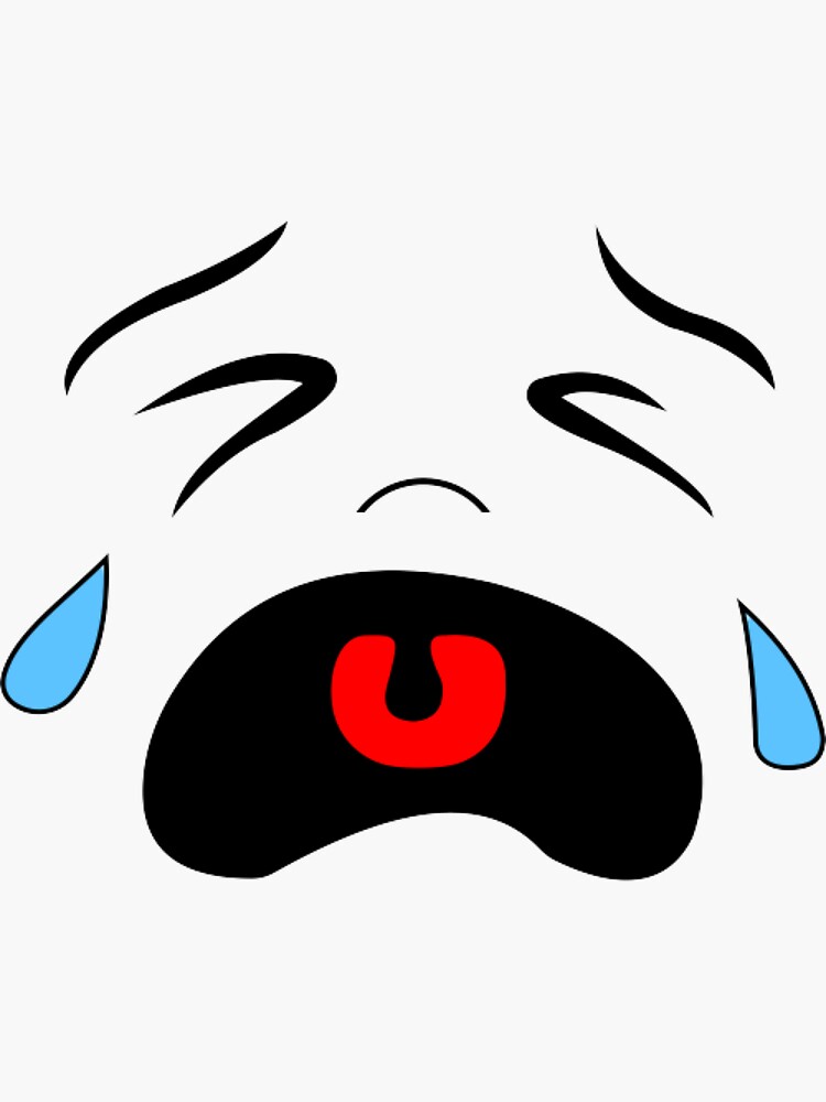 "man's face, crying face" Sticker for Sale by kawtardesigns | Redbubble