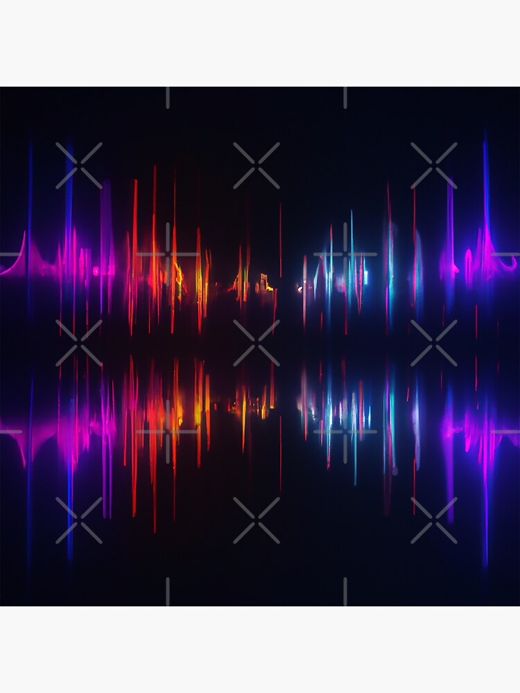 "Neon soundwave rays " Sticker for Sale by Thionas | Redbubble