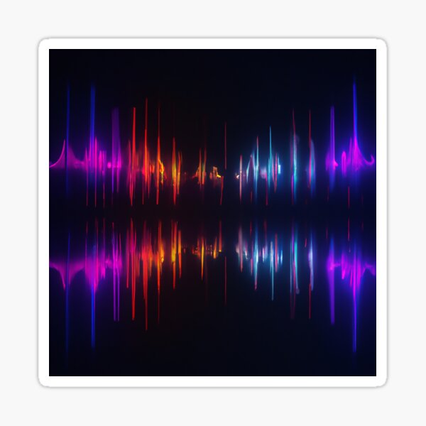 "Neon soundwave rays " Sticker for Sale by Thionas | Redbubble