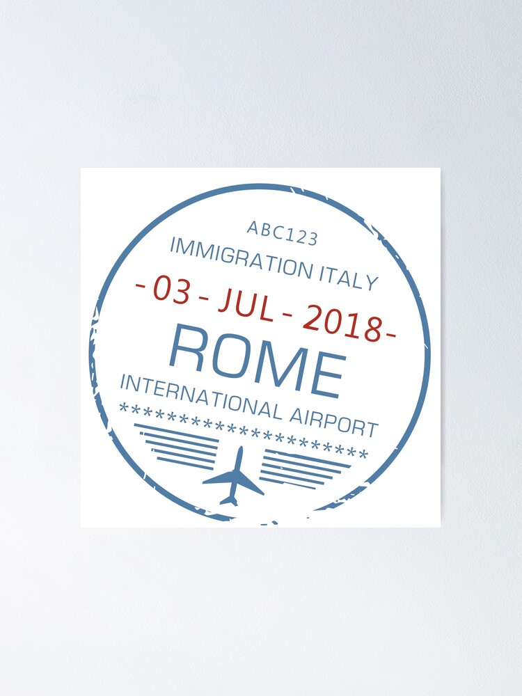 "Italy, Rome - Passport Stamp" Poster for Sale by Sejmen | Redbubble