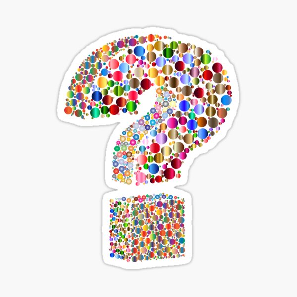 "Colorful question mark" Sticker for Sale by KuWuShirts | Redbubble