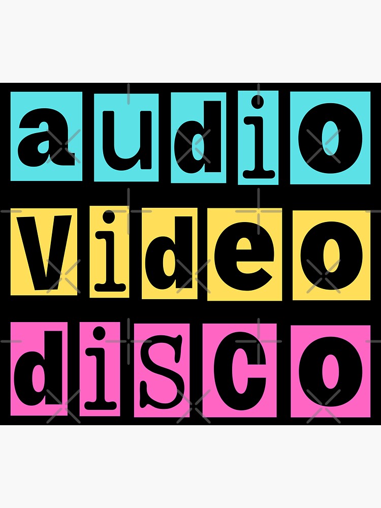 "Audio Video Disco - Latin Language Typography" Sticker for Sale by ...
