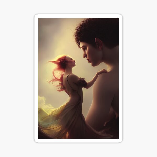 "Fairy puts her hand on a giant's shoulder" Sticker for Sale by ...