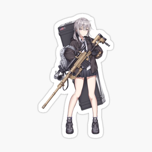 "Anime Girl Gun" Sticker for Sale by kittiescuties | Redbubble