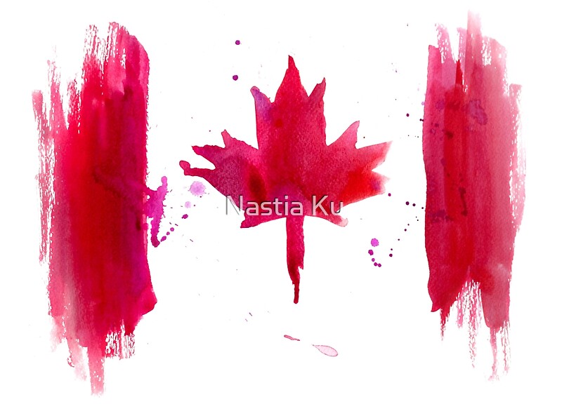 "Watercolor flag of Canada" by Nastia Ku | Redbubble