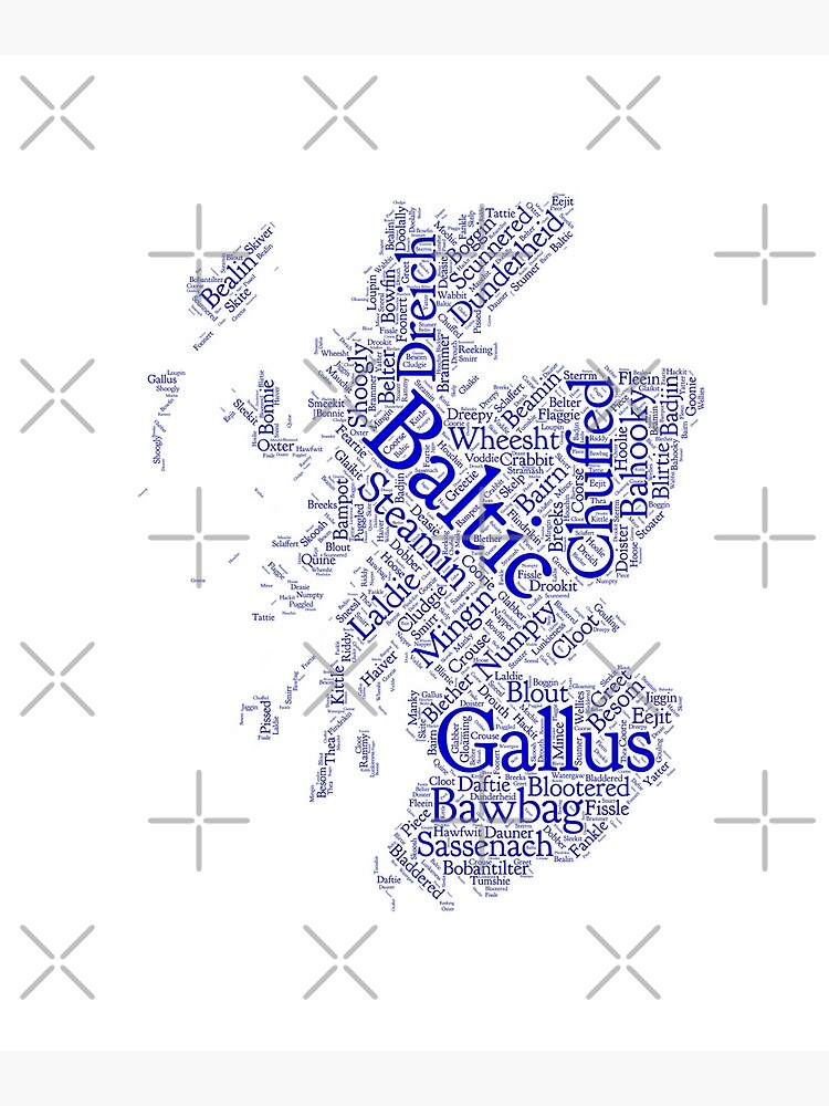 "Scotland Map Word Art of Scottish Words" Poster for Sale by TNTs ...