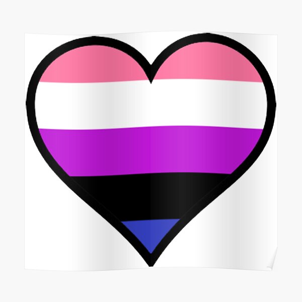 "Genderfluid Heart" Poster for Sale by raybound420 | Redbubble