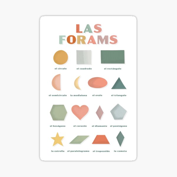 "Spanish Boho Shapes Educational Classroom Poster | Homeschool Decor ...