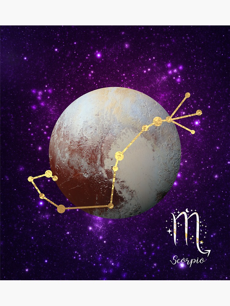 "Scorpio Zodiac sign and constellation illustration with planet Pluto ...