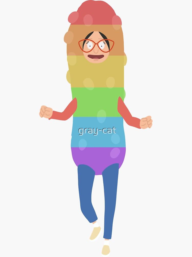 "Rainbow Pickle Linda" Sticker for Sale by gray-cat | Redbubble