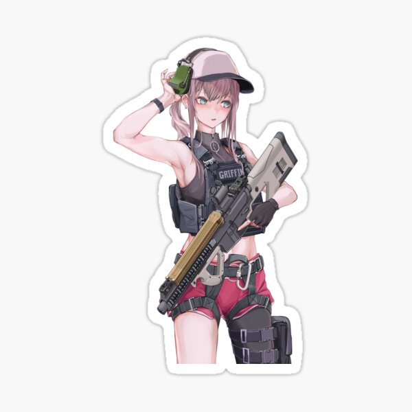 "Anime Girl Gun" Sticker for Sale by kittiescuties | Redbubble