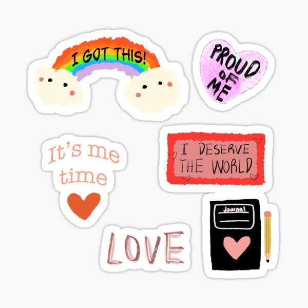 "Self love sticker pack " Sticker for Sale by tinasartstuff | Redbubble