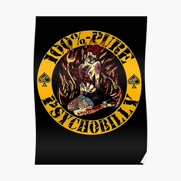 "Psychobilly Girl - yellow" Poster by SquareDog | Redbubble