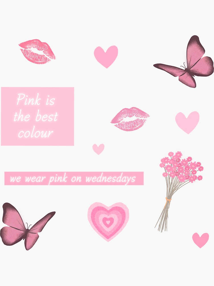 "Pretty Pink Aesthetic Sticker Sheet" Sticker for Sale by Loafs-Designs ...