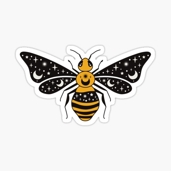 "Witchy bee" Sticker for Sale by pixel8edart | Redbubble