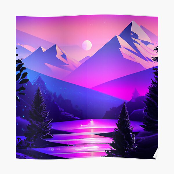 "Synthwave Scenic View" Poster for Sale by EggheadK8 | Redbubble