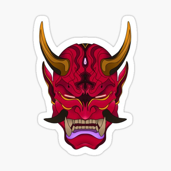 "Oni Mask" Sticker for Sale by NAartwork | Redbubble