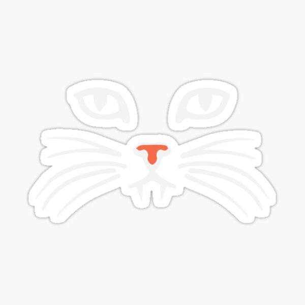 "Cat Face Fangs Halloween For Cat Kitten Kitty Lovers" Sticker for Sale ...