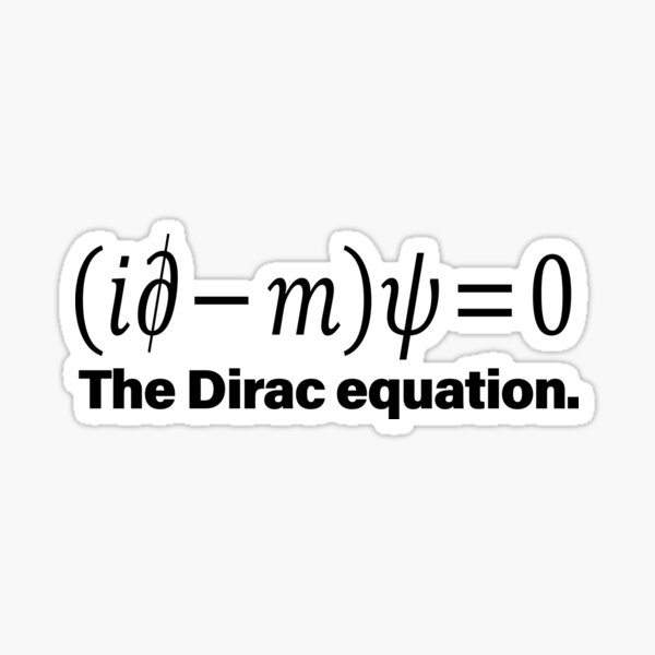 "Paul Dirac Equation" Sticker for Sale by ScienceCorner | Redbubble